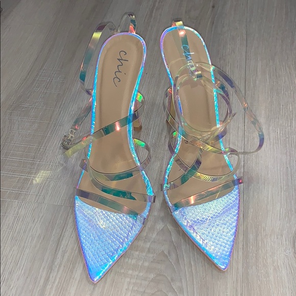 Shoes | Iridescent Multi Strap Heels | Poshmark